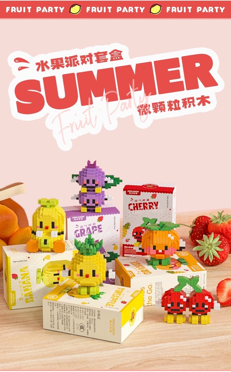 Nano Blocks Fruit Party Cartoon Doll Platter Series Puzzle DIY Building ...