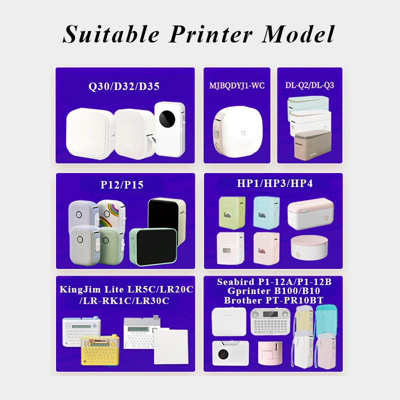 1Roll thermal sticker 12x40 14x30 Thermal Printer Tape Transparent ...