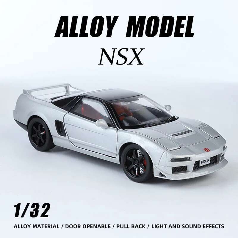 1:32 Scale Honda NSX Diecast Alloy Vehicle High End Simulation Models Doors Opened Pull Back ...
