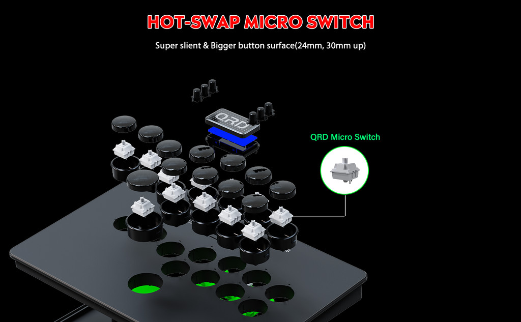 QRD Maestro S3 Wireless Hitbox for PS5/PS4/PS3/Switch/Xbox/Steam/PC/IOS ...