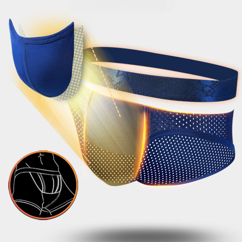 Men Fashion U-Convex Inner Crotch Separation Breathable Ice Silk ...