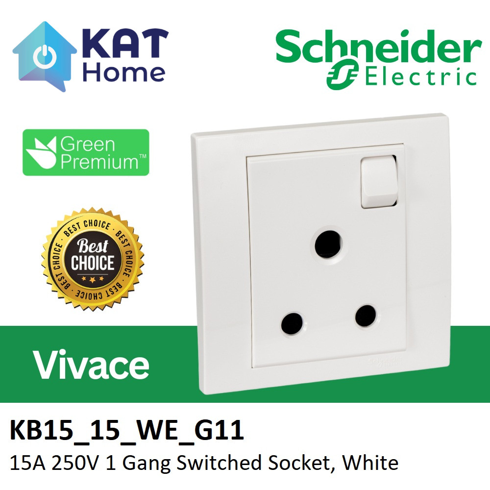 SCHNEIDER ELECTRIC VIVACE SERIES 15A, 250V 1 GANG SWITCH SWITCHED ...