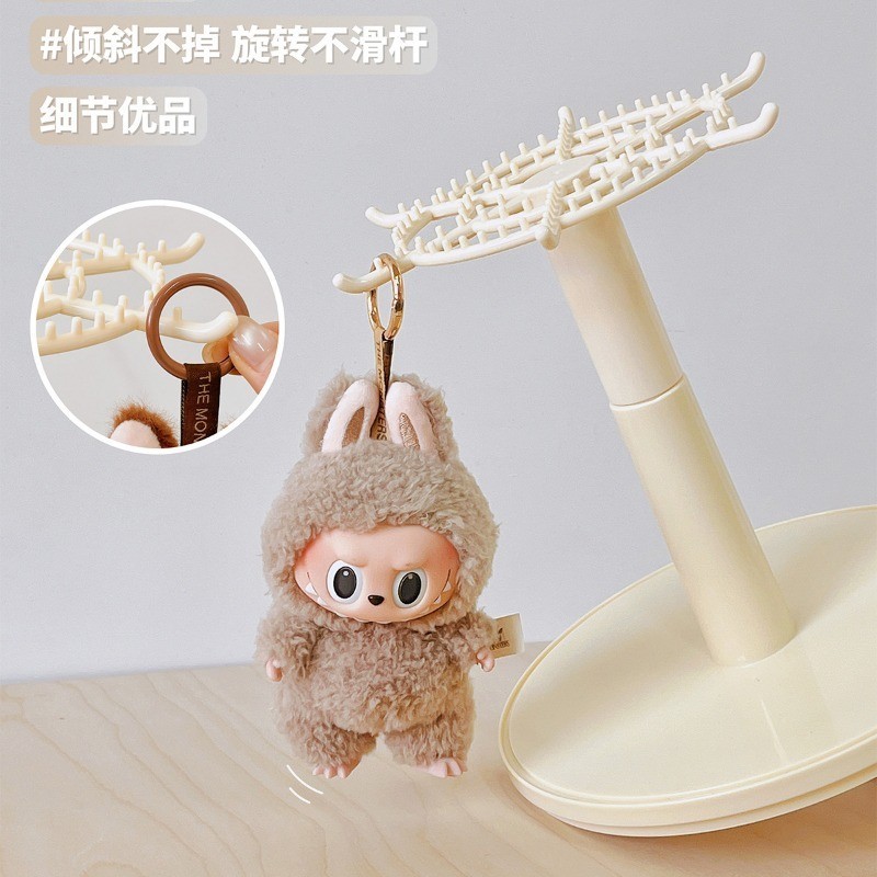 Cartoon Labubu Doll Display Box Rotating Transparent Plush Doll Dust ...