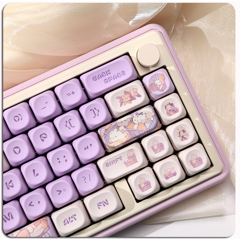 PBT keycaps moa Lolita Bunny Big-eyed Frog Butter Candy Rainbow ...