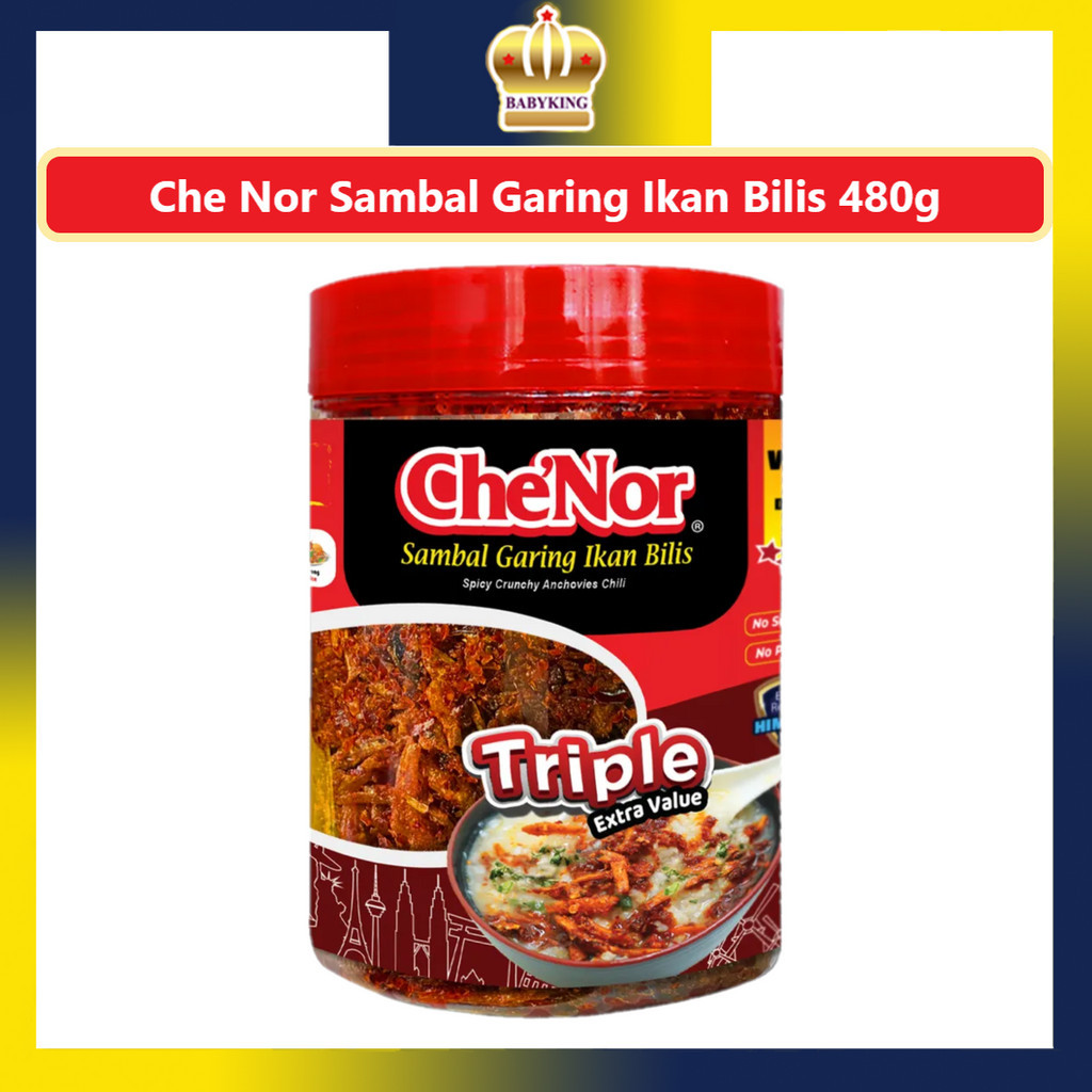 Original Che Nor Sambal Garing Ikan Bilis Triple - 480gm | Shopee Malaysia