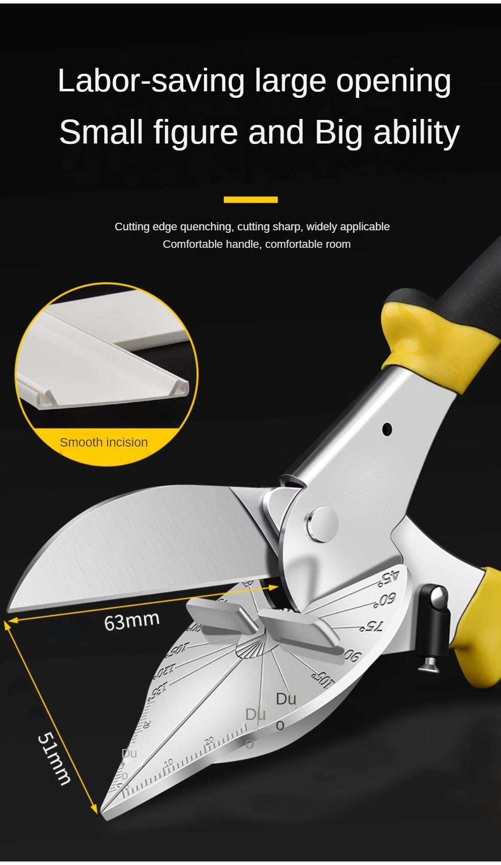 Multi Angle Miter Shear Cutter Adjustable 45-135 Degree Scissors with ...