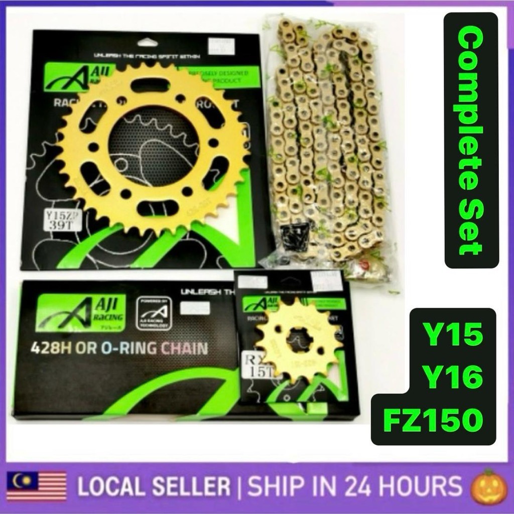 Y15 / Y16 / FZ150 AJI RACING 428 / 428H SPROCKET SET + CHAIN COMBO SET ...