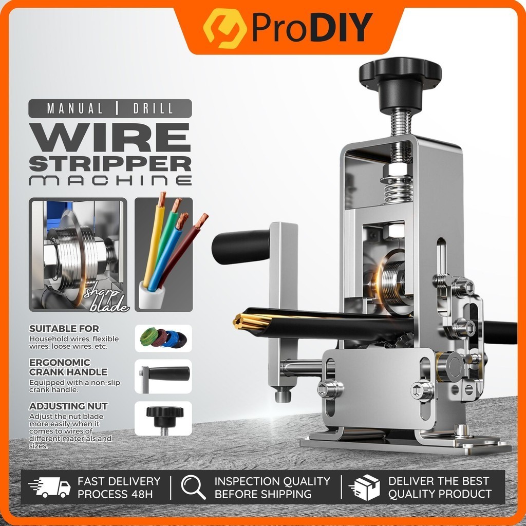 Manual / Drill Wire Stripper Machine with Hand Crank Detachable Handle ...