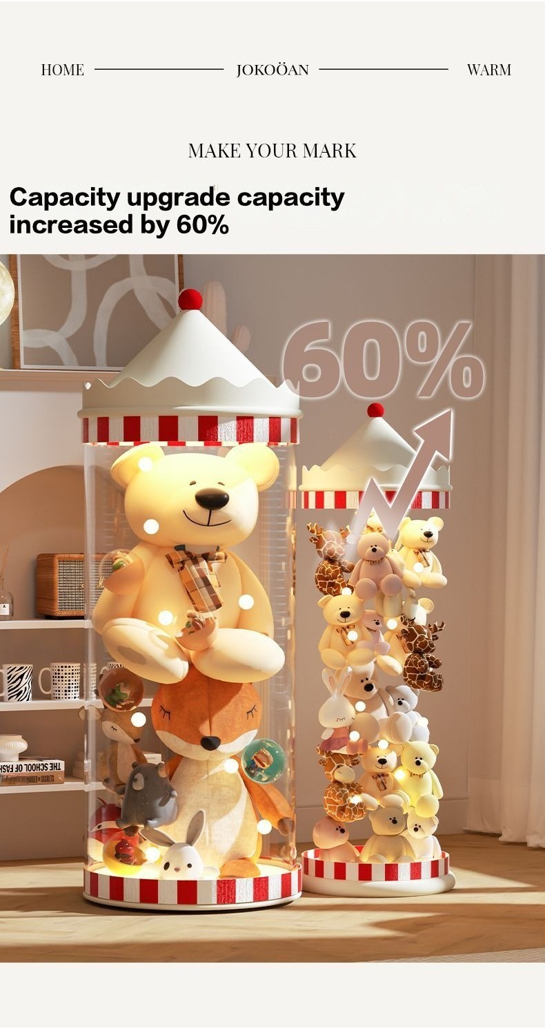 34CM Doll Storage Bucket With Universal Wheel Transparent Tube With ...