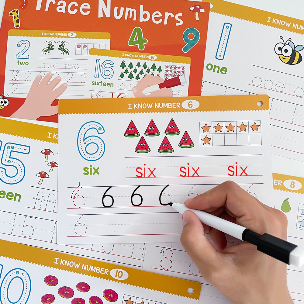 Dry Erase ABC Alphabet and Number Flash Cards Write & Wipe Tracing ...