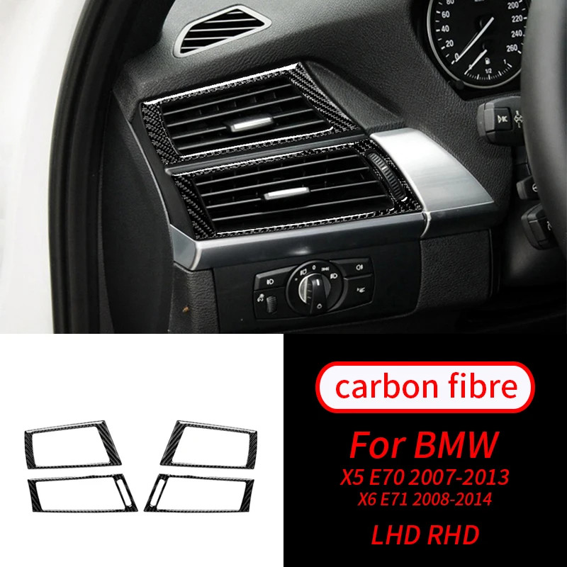 For BMW E70 E71 X5 X6 Real Carbon Fiber Car Interior Navigation Control ...