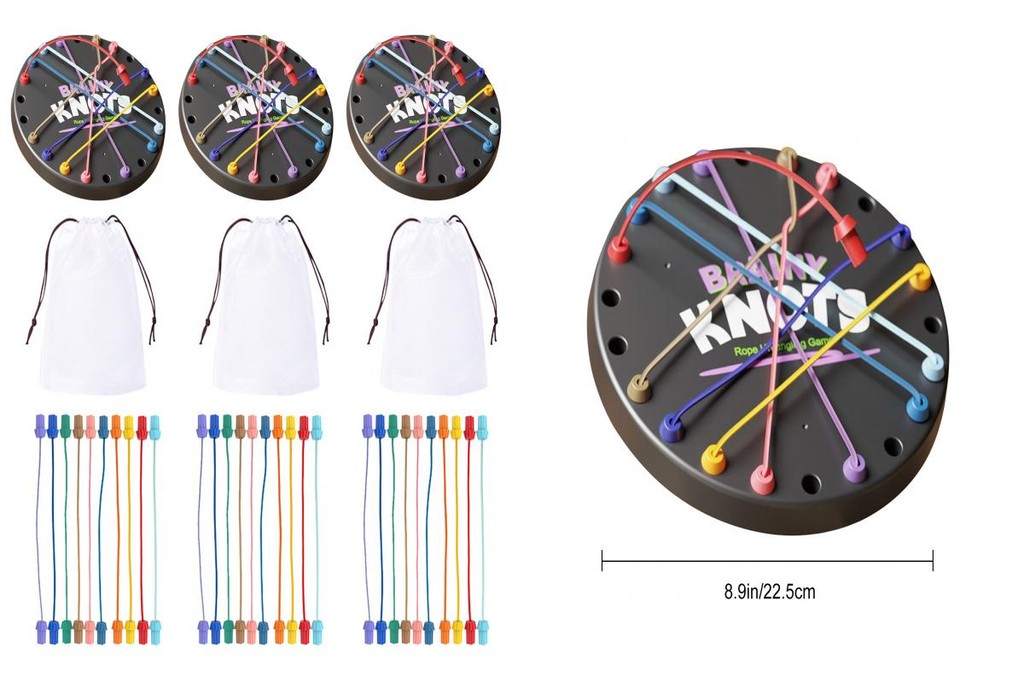 SF_ Kids Rope Untangling Game Elastic Rope Unhitching Board Knots Rope ...