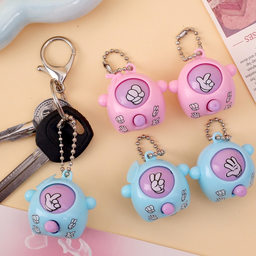 Cartoon Animal Theme Scissors Egg Keychain - Unique Rock-Scissors-Paper ...