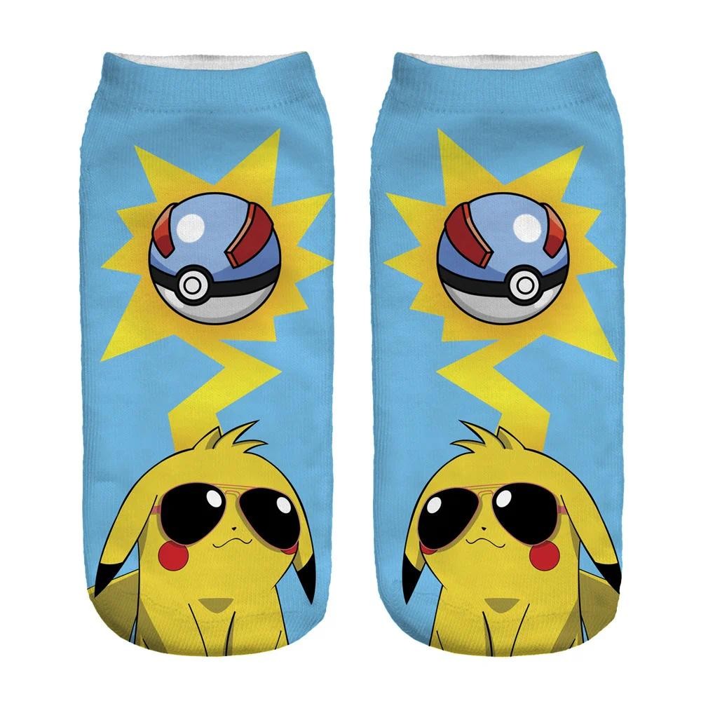 Pokémon Cartoon Socks Boys Girls Pikachu Printed Trendy Socks Student ...