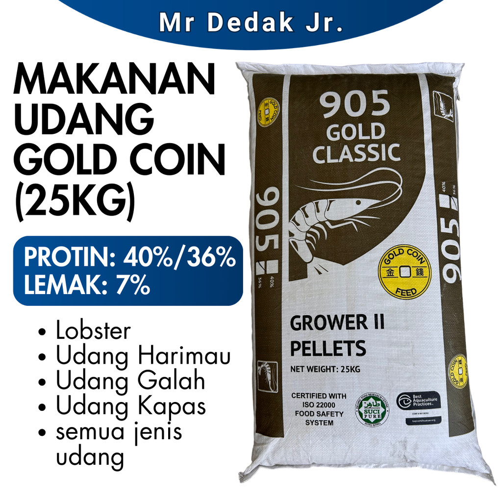 [25KG] [905] DEDAK UDANG GROWER 2 | 40% / 36% PROTIN | SHRIMP FEED ...