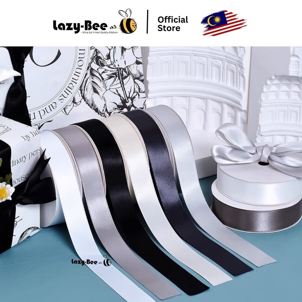 GREY HITAM PUTIH BLACK WHITE 5Meter 2.5cm 3.8cm 5cm Premium Double ...