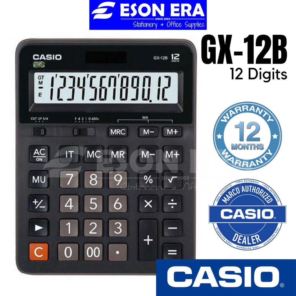 Casio Calculator 12 Digits GX-12B Extra Large Display | Shopee Malaysia