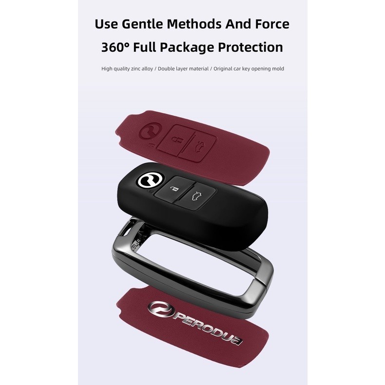 Car Key Protection Key Cover Leather Car Key Case Cover Perodua Ativa ...