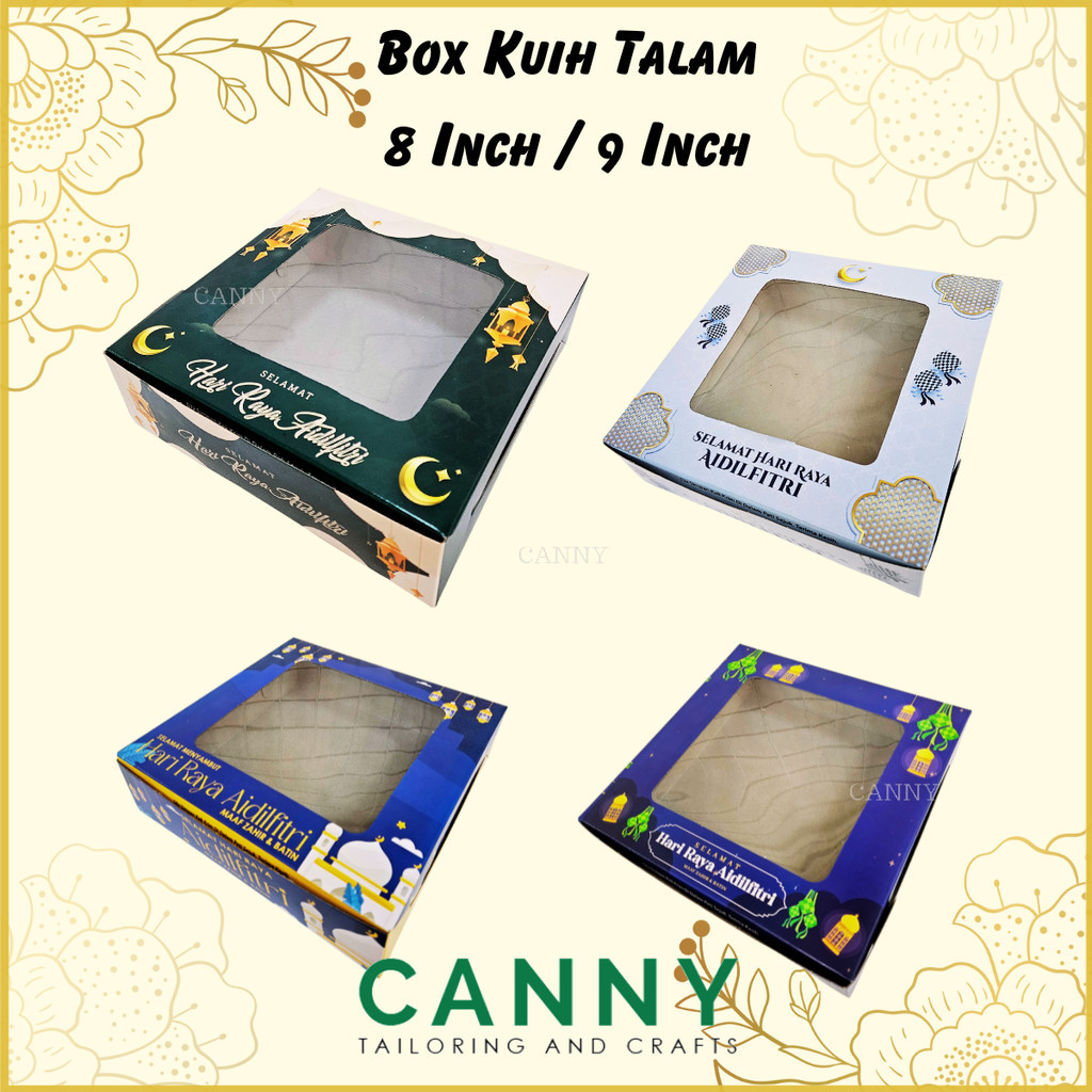 1PCS BOX KUIH TALAM HARI RAYA AIDILFITRI 8 INCH 9 INCH / KOTAK BERCORAK ...