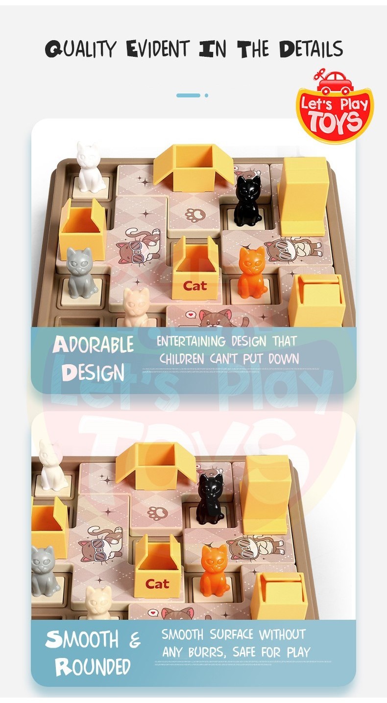 Cats & Boxes Travel Puzzle Game Smart Games with Solution IQ Training ...