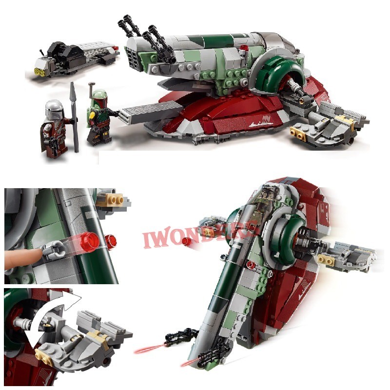 NEW 592PCS Ucs Slave Building Block Bricks The Mandalorian Boba Fett's ...