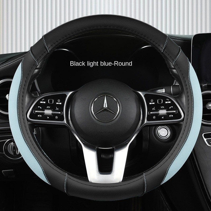 Simple Leather PU UV Resistant 38cm Car Steering Wheel Cover Specific ...