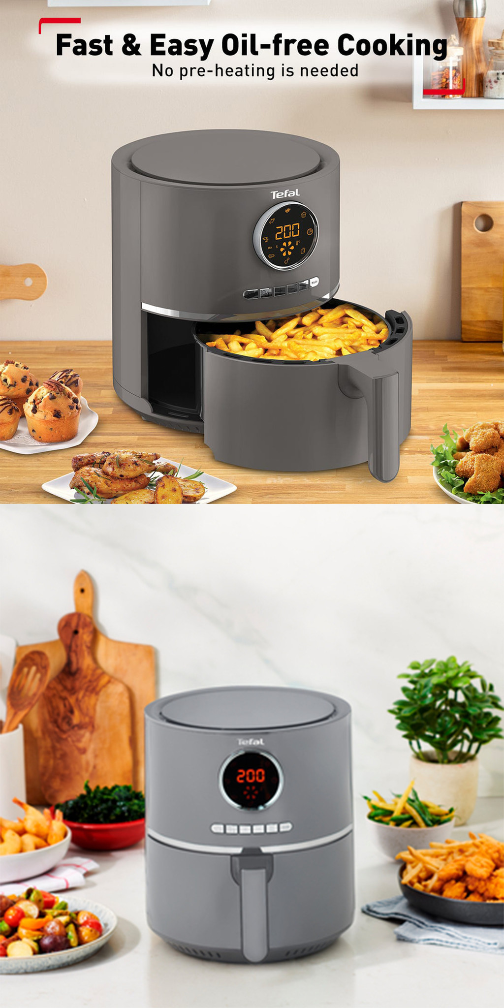 Tefal 4.2 Liter Digital Air Fryer Ultra Fry Healthy EY111B40 EY111B ...