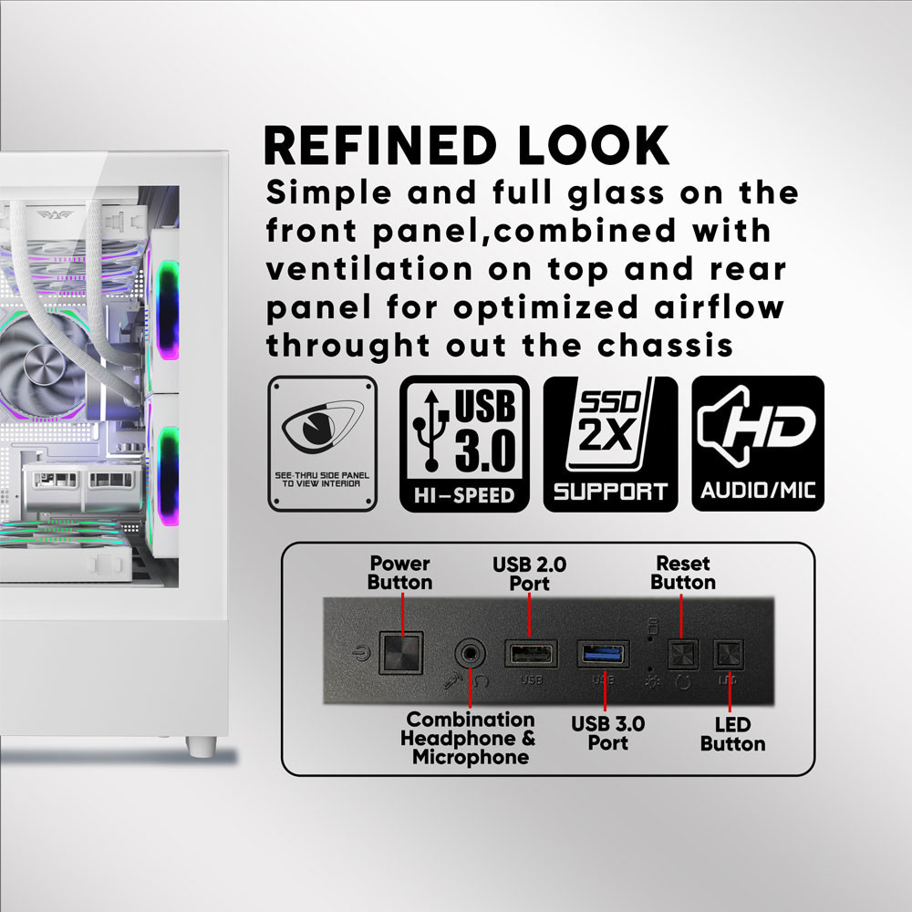 Armaggeddon Aquaron Duplex PRO MATX Dual Chamber PC Case with Tempered ...