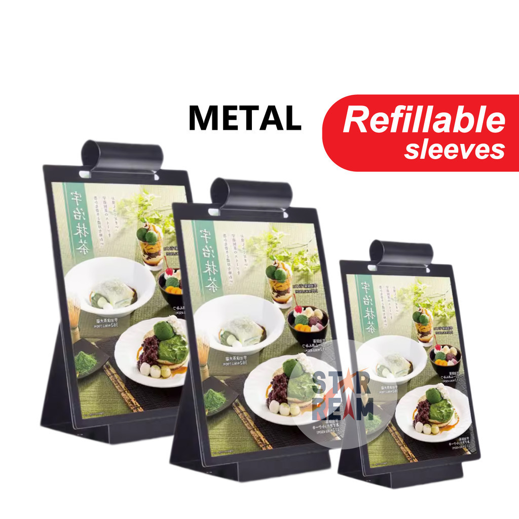 [Can Add More Sleeves] Metal Flip Stand A4 A5 A6 Size | Menu Display ...