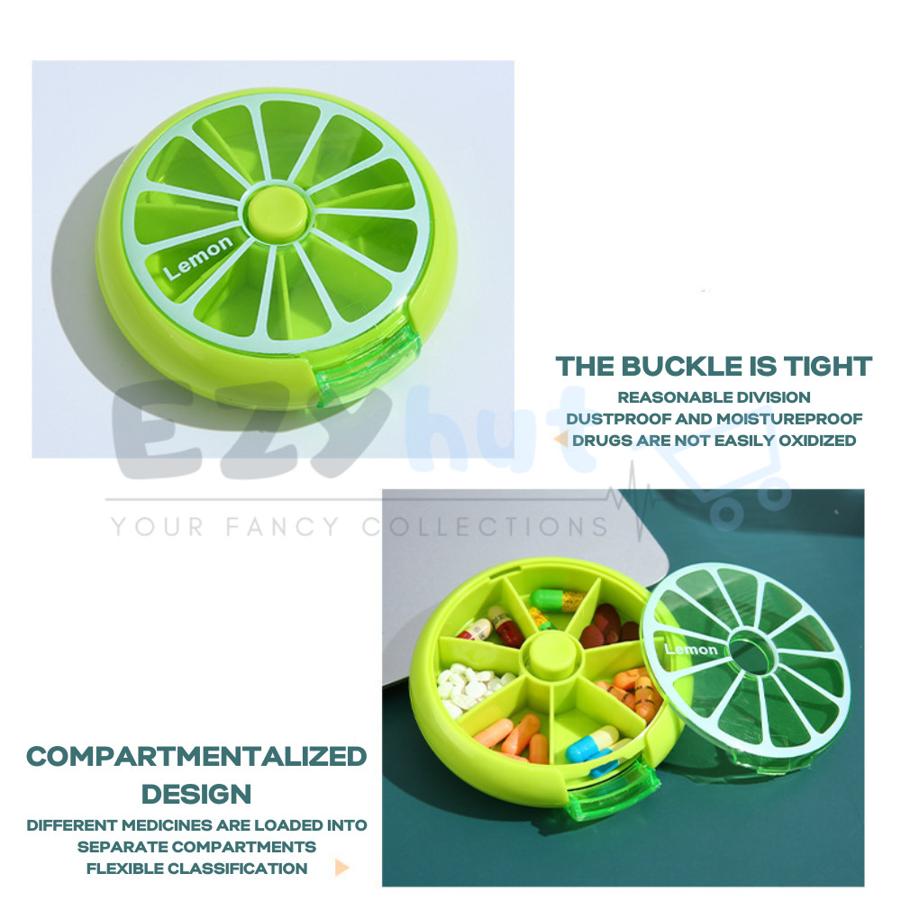 7 Compartment Medicine Pill Box Portable Pill Storage Box Organizer ...