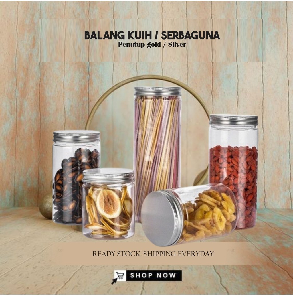DC Balang Kuih Aluminium Penutup Jar Kuih Biskut Bekas Sambal Plastik ...