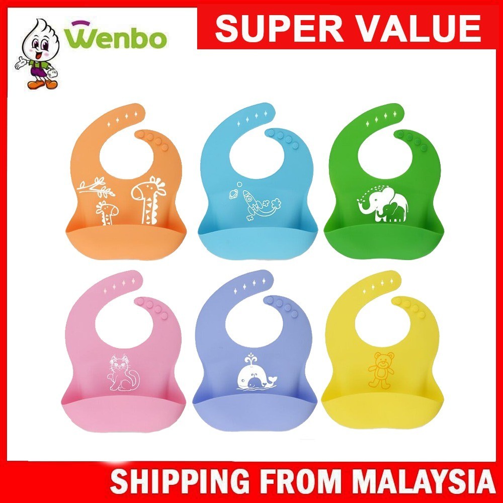 Wenbo Baby Silicone Bib Baby Rice Bag Children's Waterproof Bib Child ...