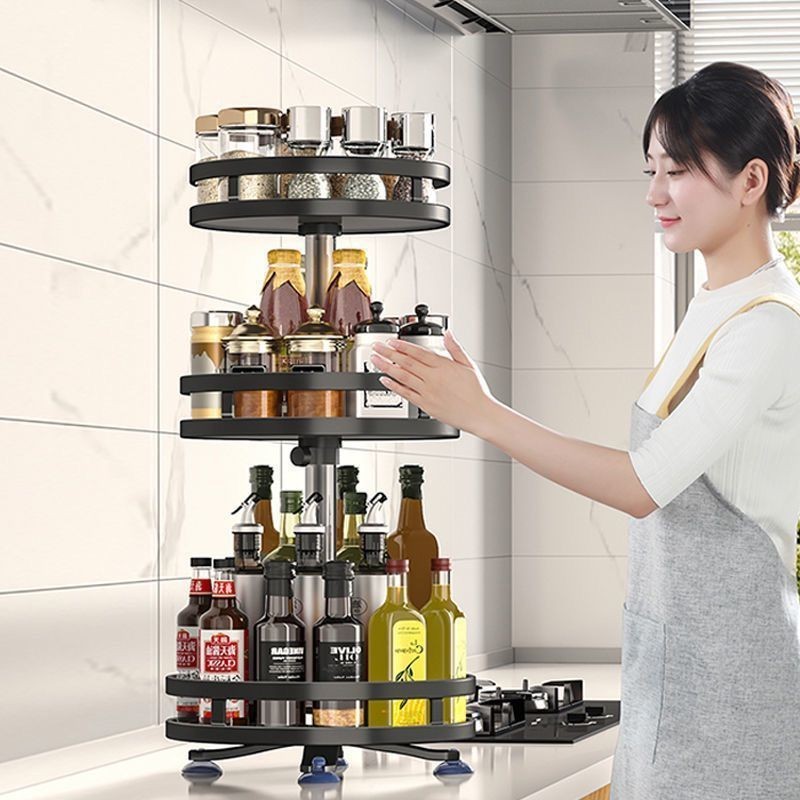 360 Rotating Multi-layer Spice Rack Spice Cans Multi-Functional Storage ...