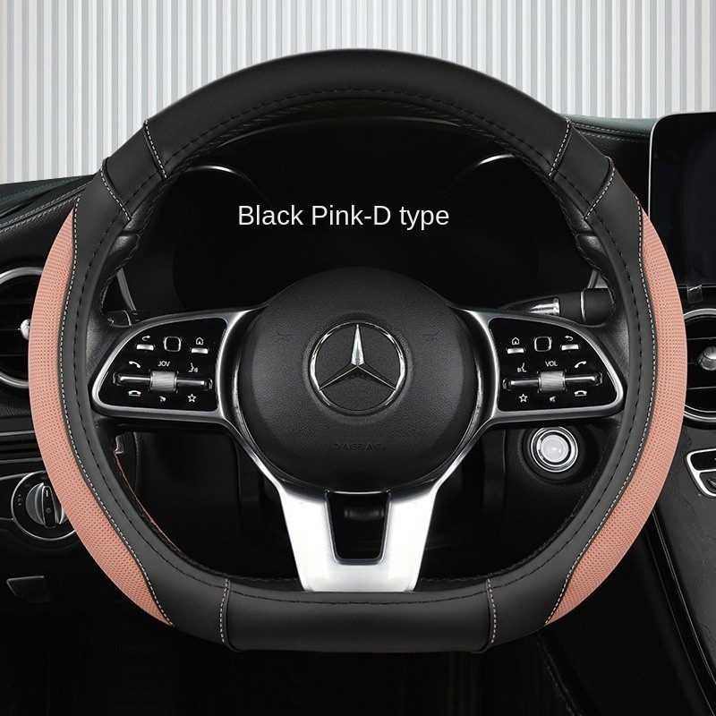 Sporty Leather PU UV Resistant 38cm Car Steering Wheel Cover Specific ...