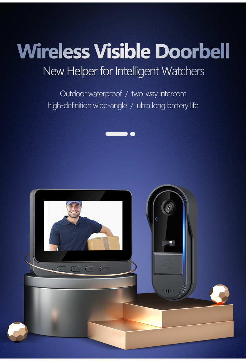 Doorbell wireless waterproof smart home Video Doorbell Infrared Night ...