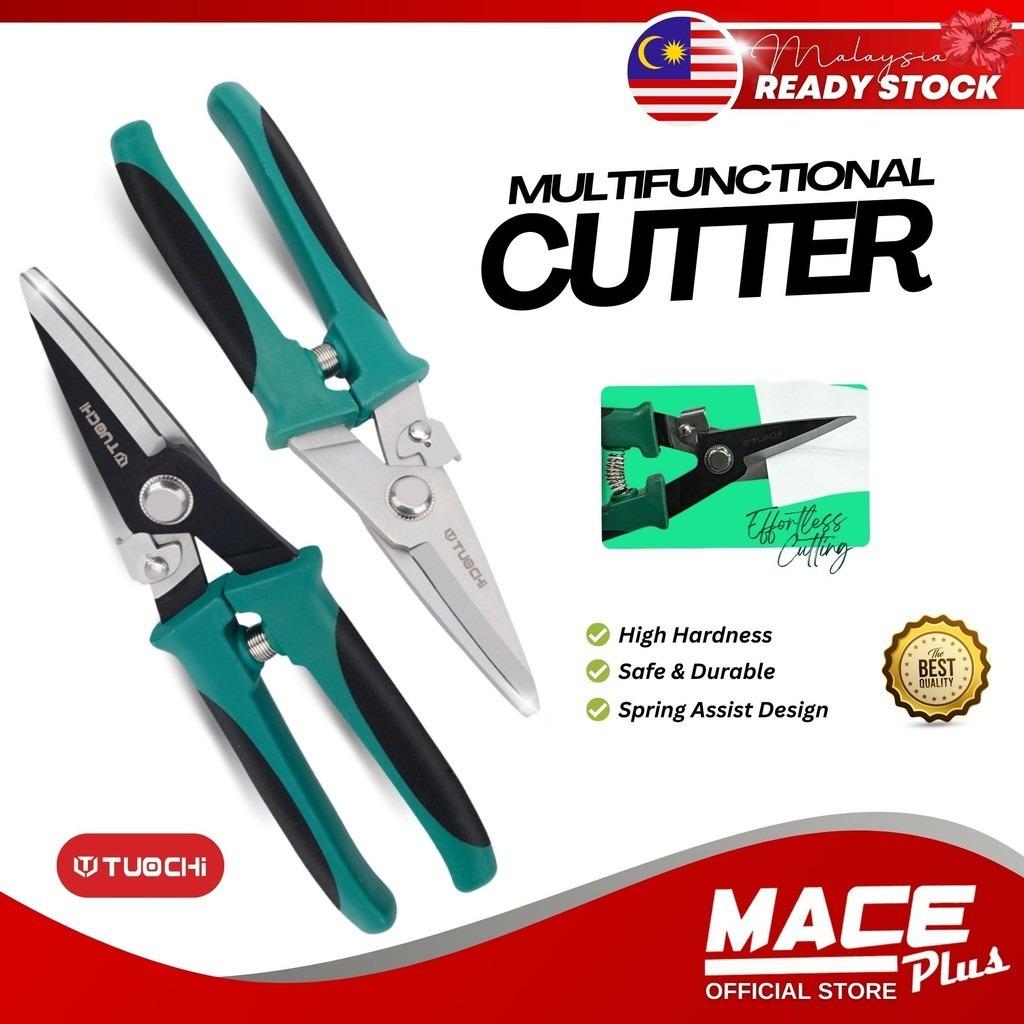 Multifunction Straight Cutter Tin Snip Wire Cutting SK5 Steel Black ...