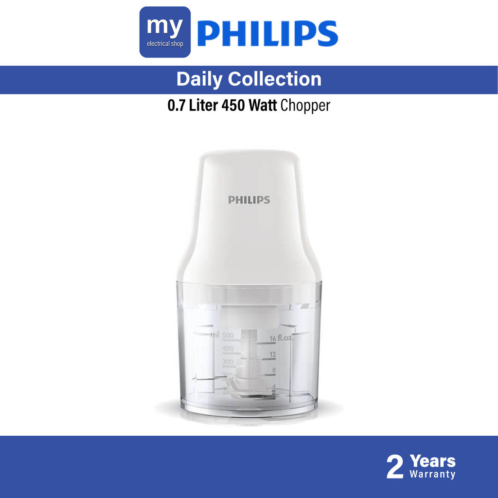 Philips 450 Watt Daily Collection 0.7 Liter Food Chopper HR1393/00 ...