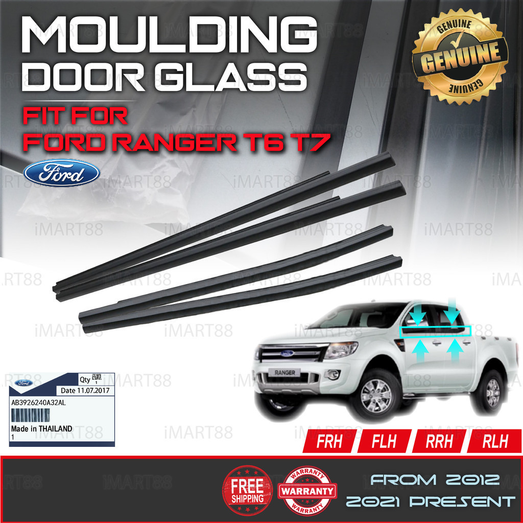 ORIGINAL MOULDING DOOR GLASS Ford Ranger T6 T7 SEAL RUBBER OUTER STRIP ...
