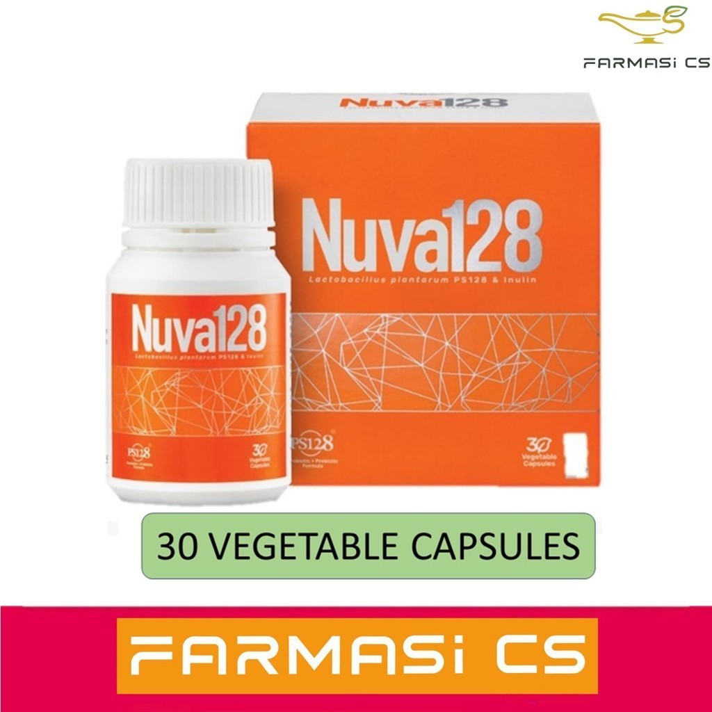 Nuva 128 Lactobacillus Plantarum PS128 & Inulin 30 Vegetable Capsules EXP:07/2026 [ FARMASI CS ...