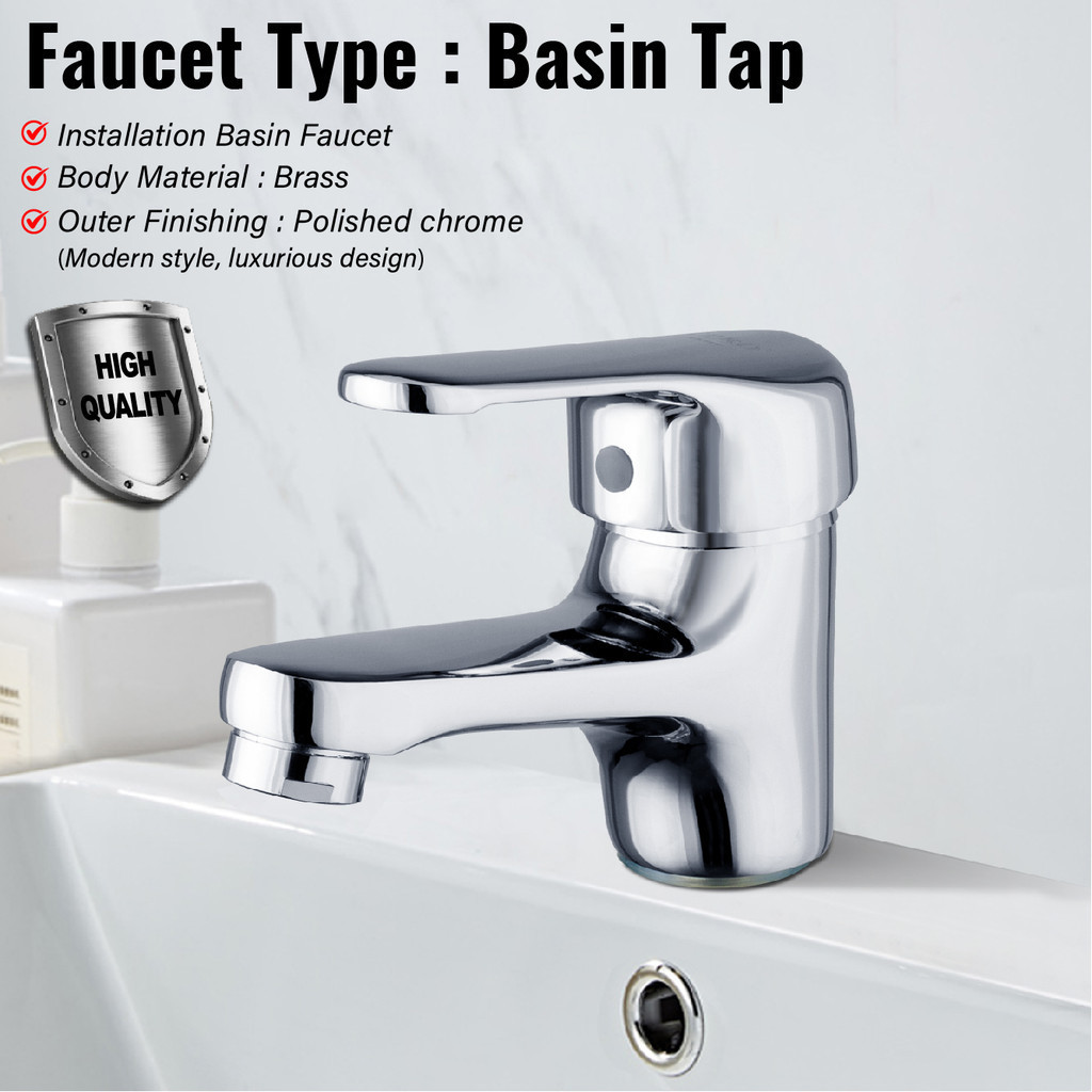 MCPRO Kitchen & Bathroom Faucet Quarter Turn Pillar MOON SHAPE BASIN ...