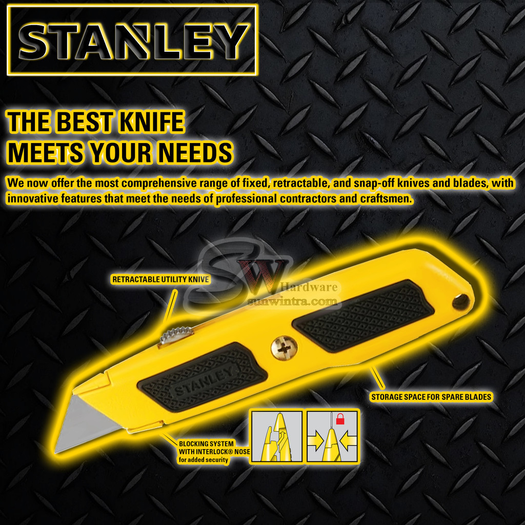 STANLEY DynaGrip Retractable Utility Knife STHT10779-8 COME WITH 3 ...