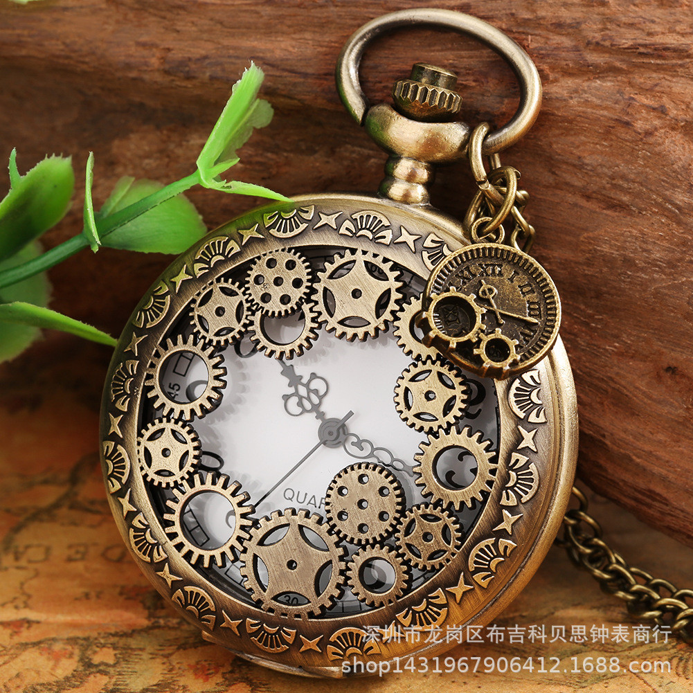 New Hot Sale Big Pocket Watch Various Retro Gear Pattern Pocket Watch ...