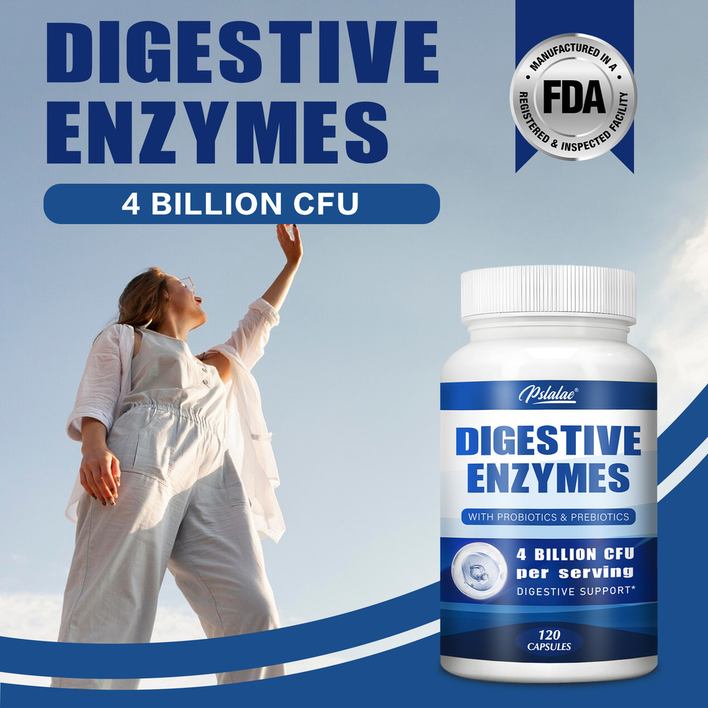 Pslalae Digestive Enzymes with Probiotics & Prebiotics Non-GMO and ...