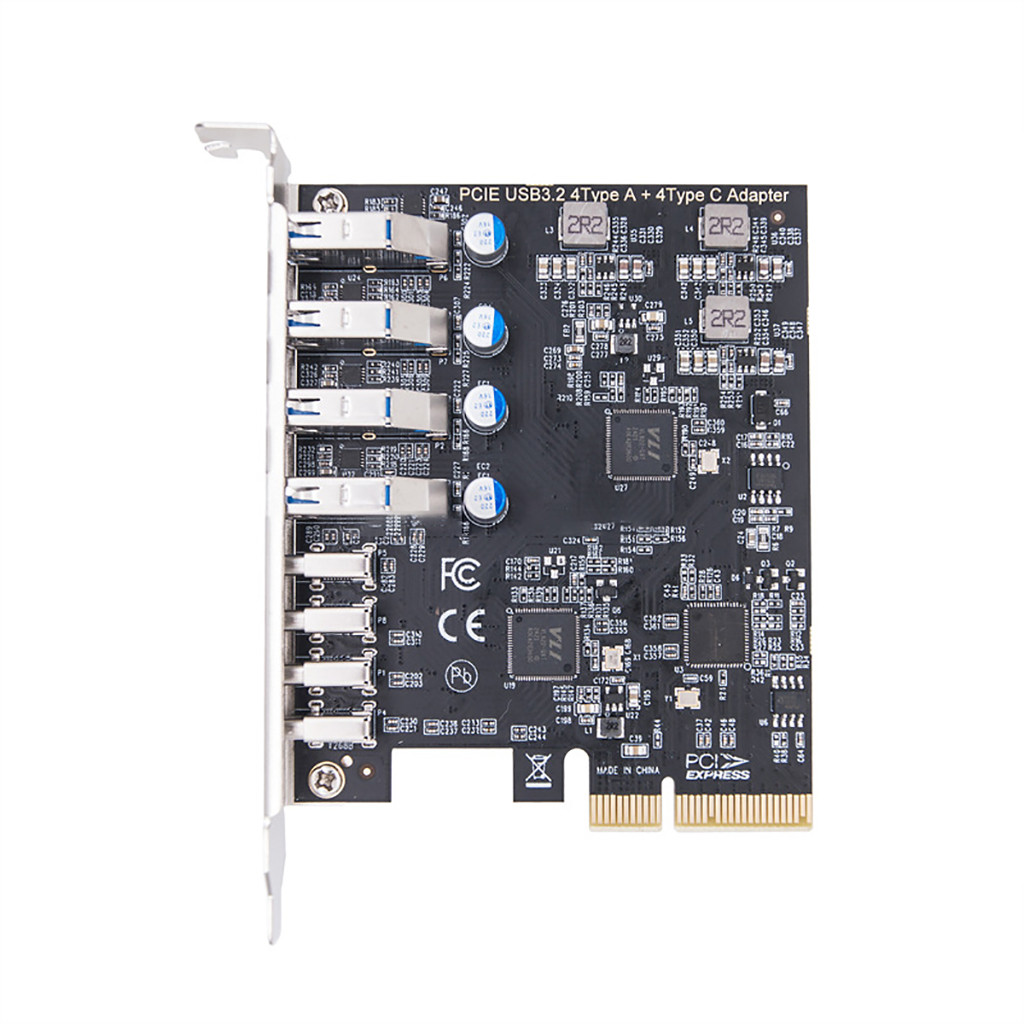 USB3.2 Gen2 Expansion Card 8port Adapter Card PCI-E 4X to 4-port Type-C ...