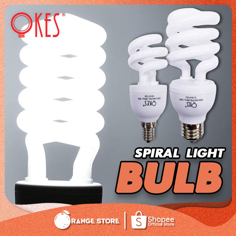 Spiral OKES/OKA Twist Bulb 7W To 32W Lighting Light Bulb E14 E27 Energy ...