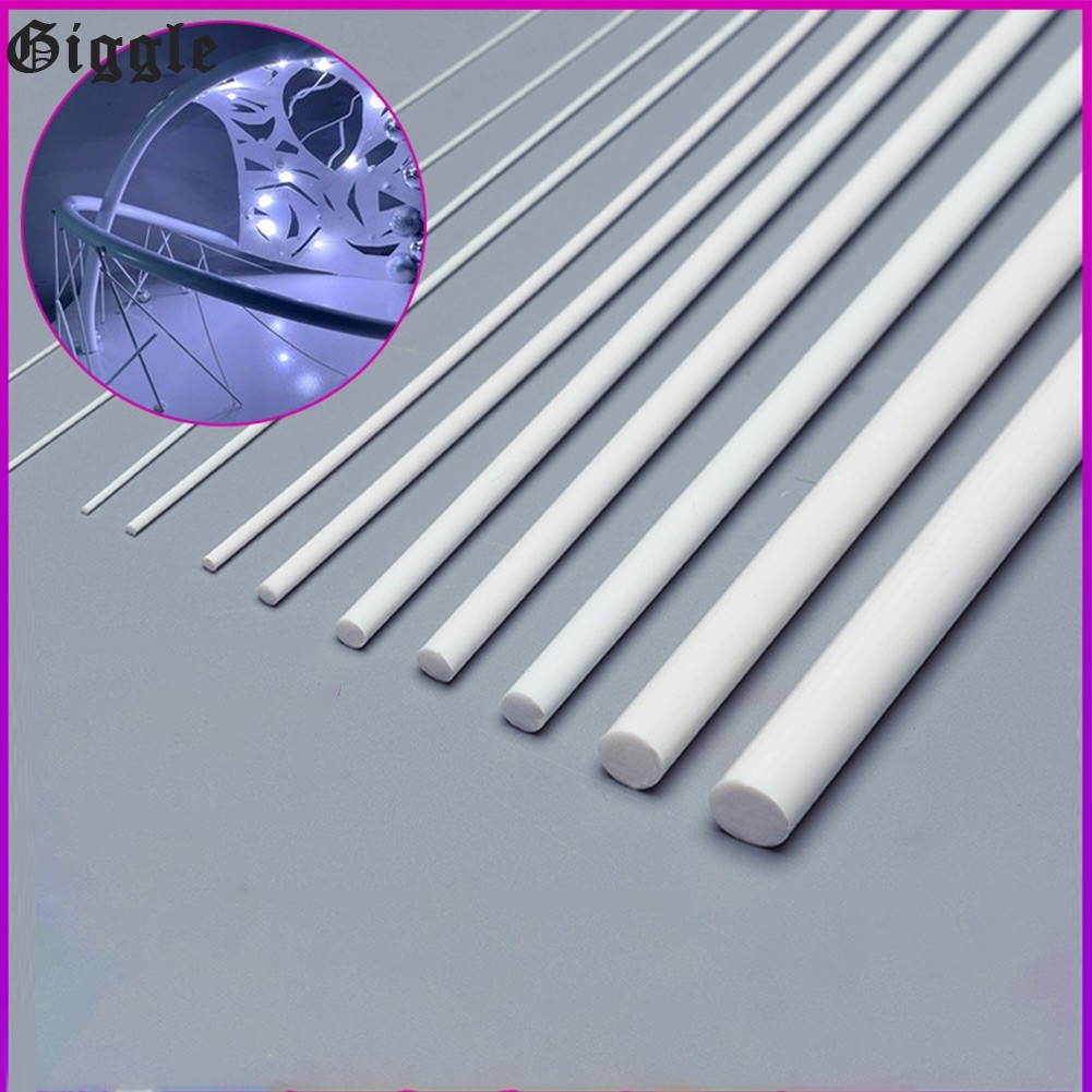 【GIG】5x White ABS Round Tube Plastic Rod ABS Solid Round Bar DIY Model ...