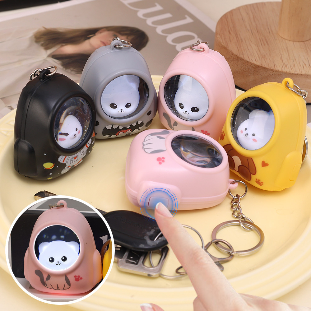 Mini Caotoon Keychain Flashlight Cute Bear Cat Bag Small Night Light ...