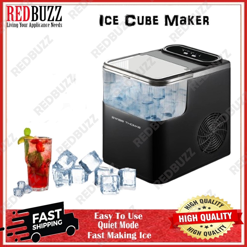 REDBUZZ Ice Maker Mesin Pembuat Batu Ais Cube Maker Swiss Thomas Mesin ...
