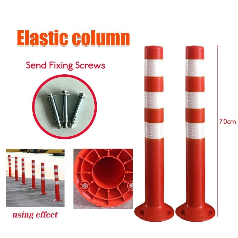 PU/PE Flexible Safety Warning Post Plastic Traffic Elastic Pole 75CM ...