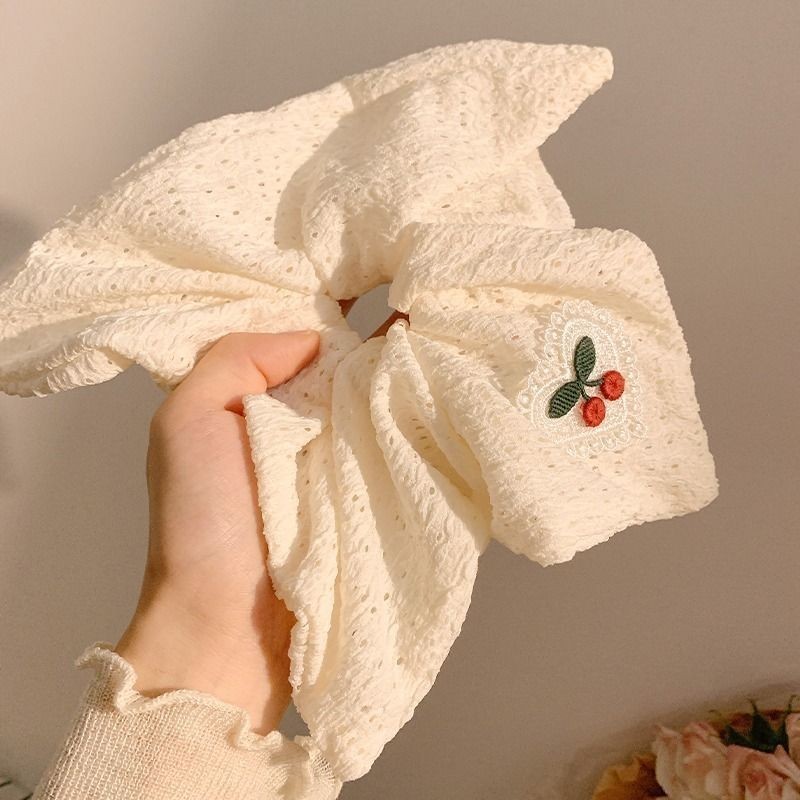 French Literary Retro Sweet Square Scarf Large Intestine Hair Circle ...